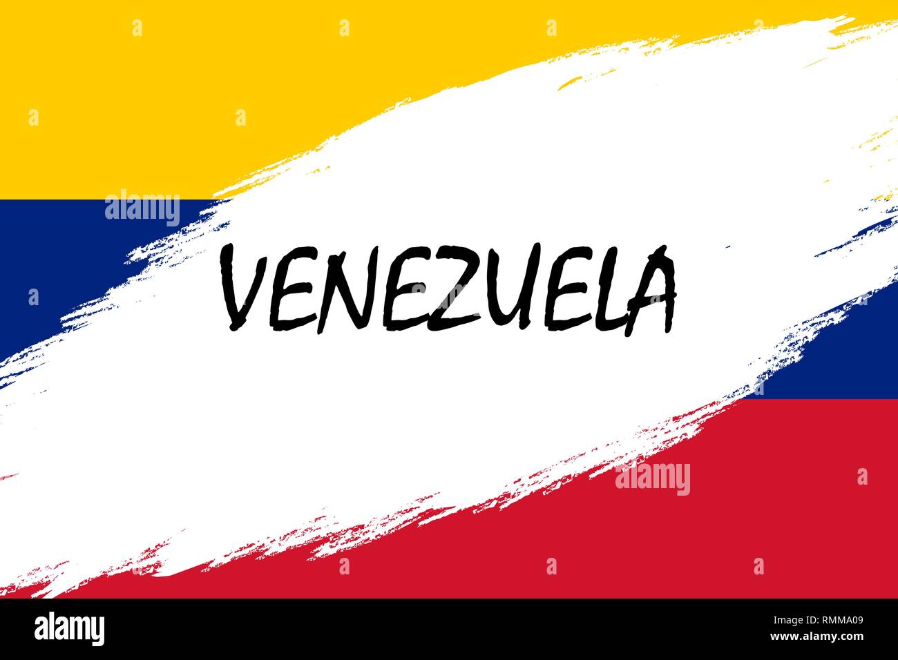 Brush stroke background with Grunge styled flag of Venezuela Stock ...