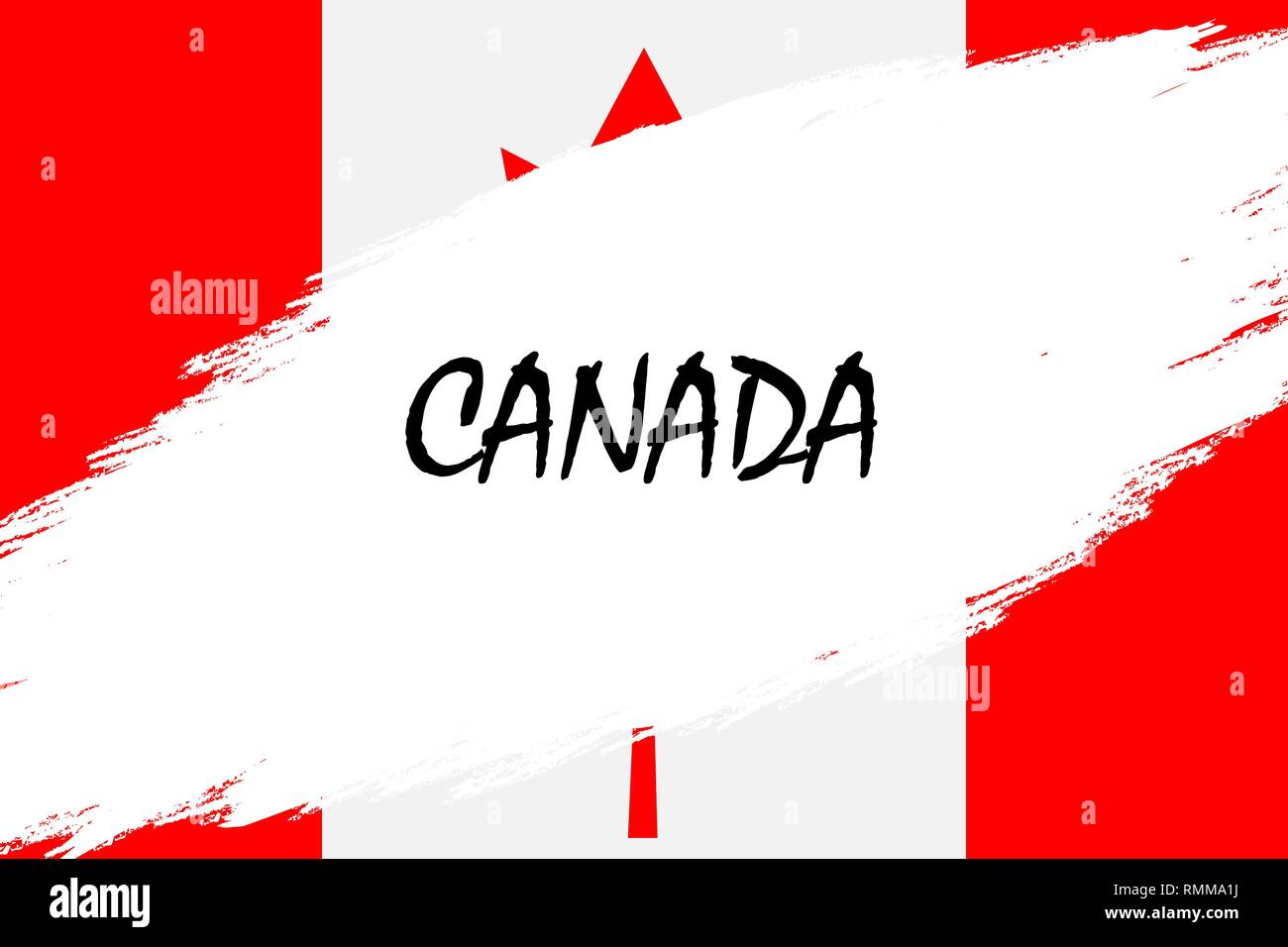 Brush stroke background with Grunge styled flag of Canada Stock Vector ...