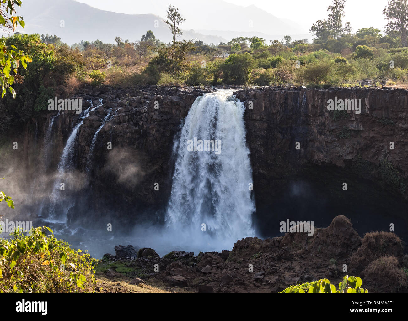 Landscape view near Blue Nile falls, Tis-Isat Falls in Amara region of ...