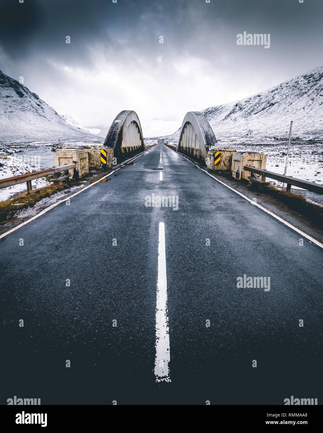 Moody winter landscape road hi-res stock photography and images - Alamy