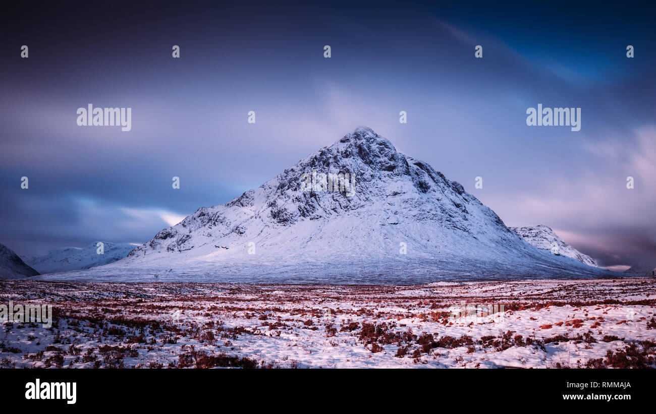 Mountain nature landscape winter snow ice in Glencoe Scotland Stock ...