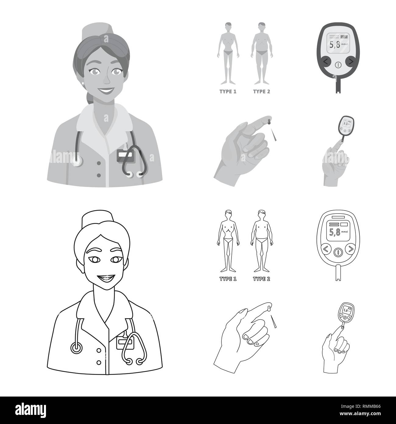 nurse,men,glucometer,analysis,doctor,obese,measuring,blood,stethoscope ...