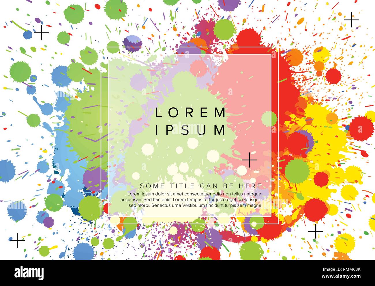 Colorful art poster template with sample content and fresh background ...