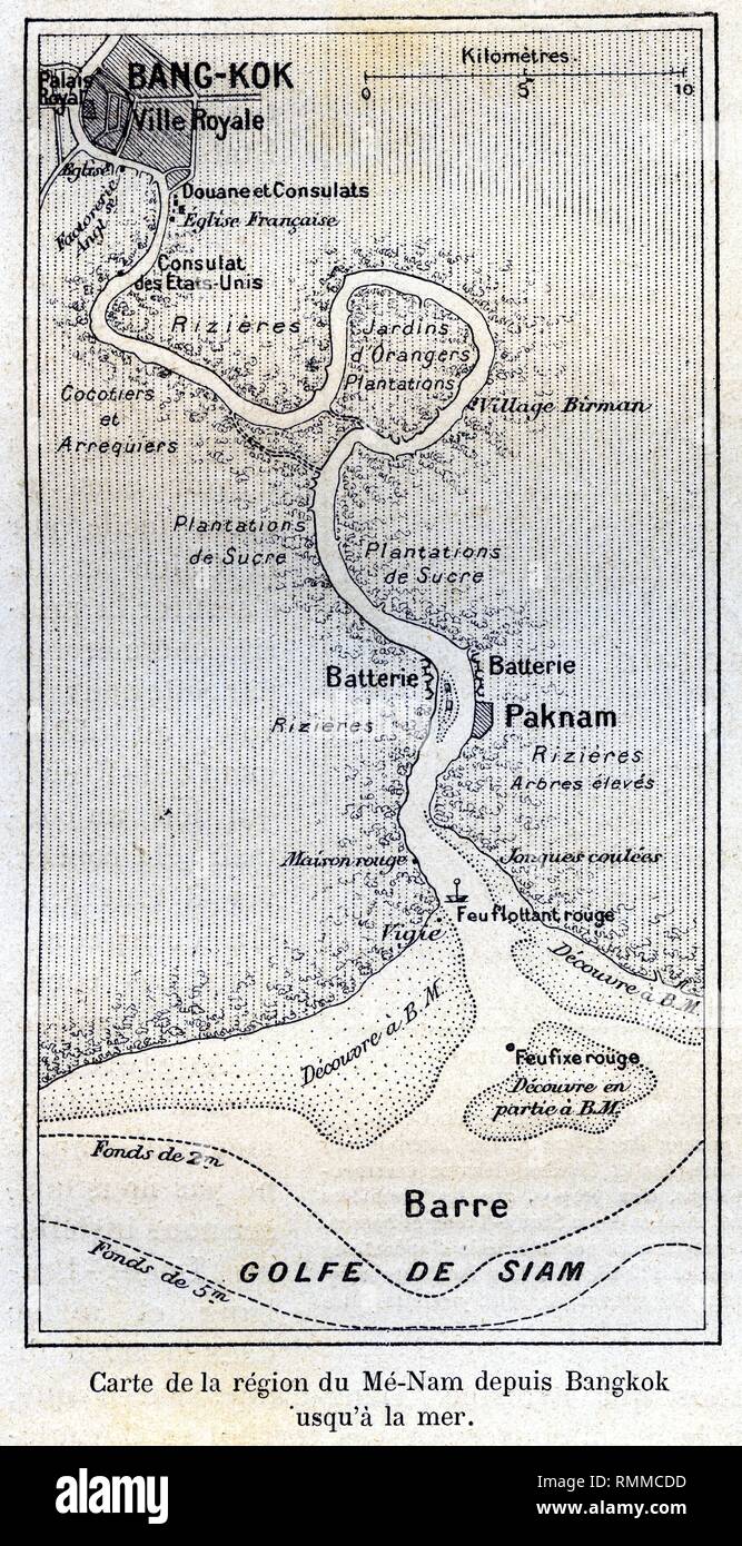 Map of the Me-Nam region from bangkok Stock Photo - Alamy