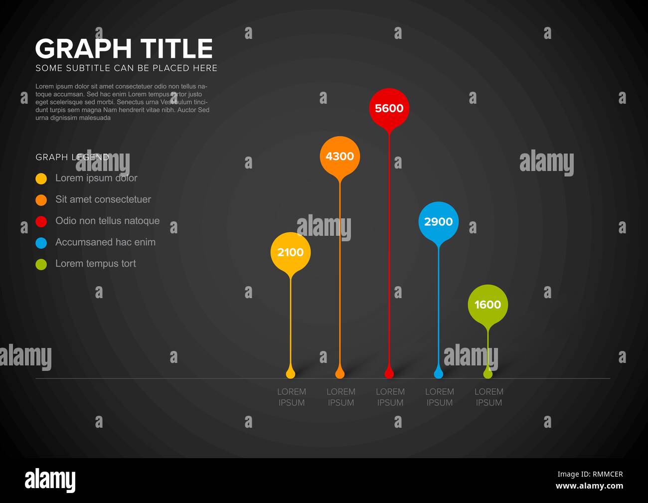 Vector statistics vertical column graph template made from droplet pins ...