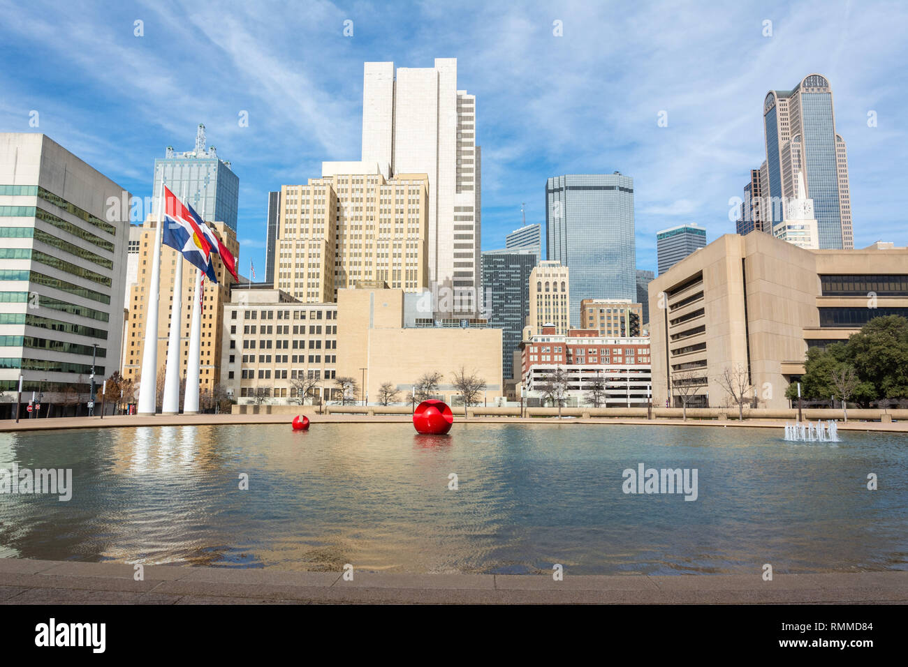 Skyline in downtown Dallas, TX, with skyscrapers and modern buildings ...