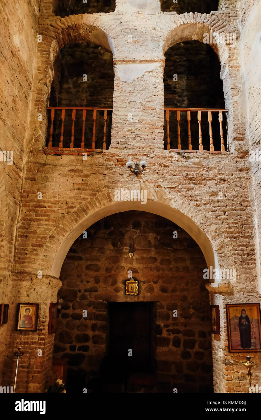 interior of the old church of the monastery, Byzantine medieval ...