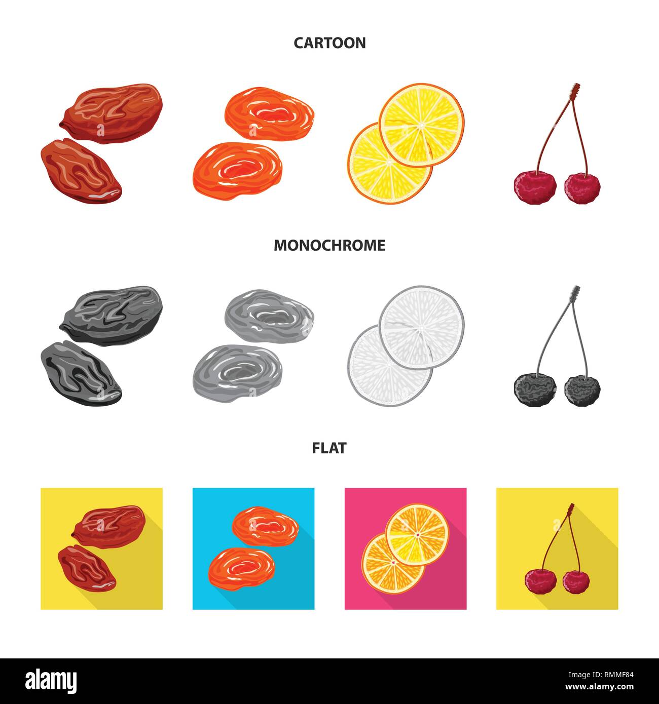 Vector illustration of food and raw icon. Collection of food and nature ...