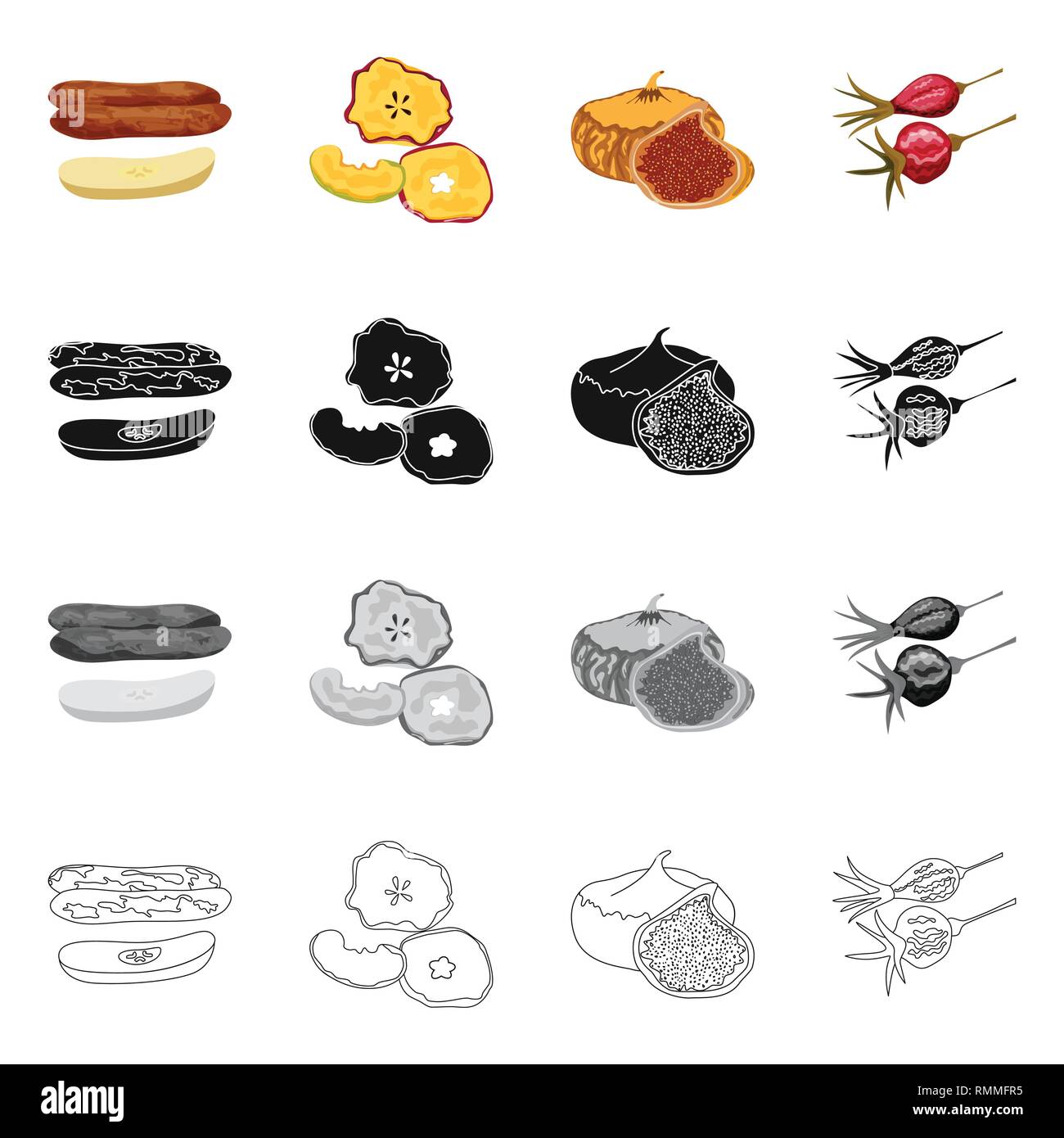 Vector design of food and raw symbol. Collection of food and nature ...