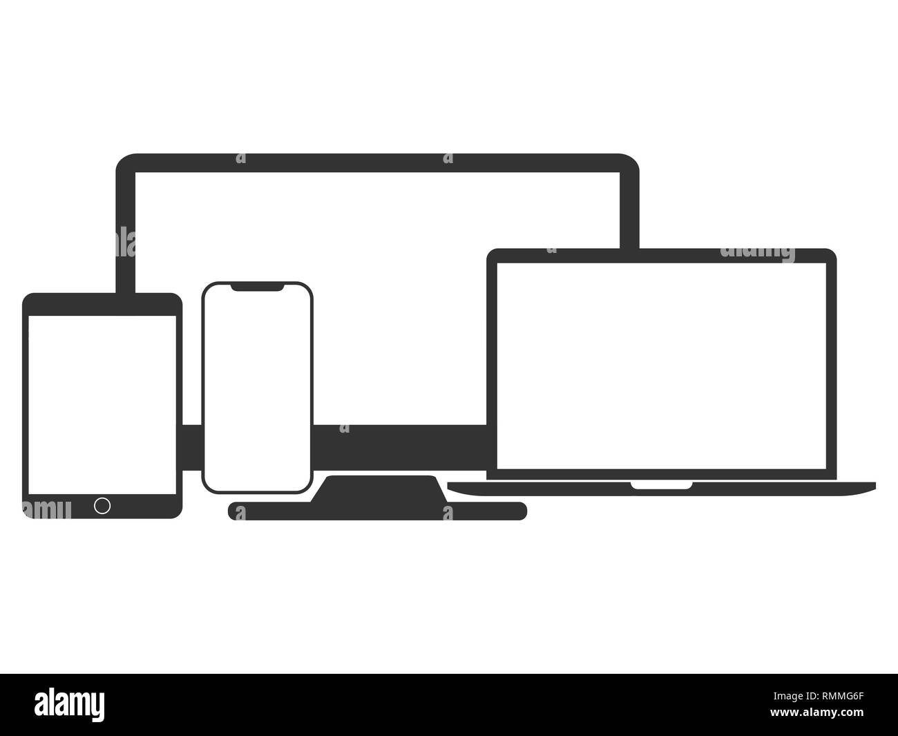 Vector illustration, flat Electronic devices icon set Stock Vector ...