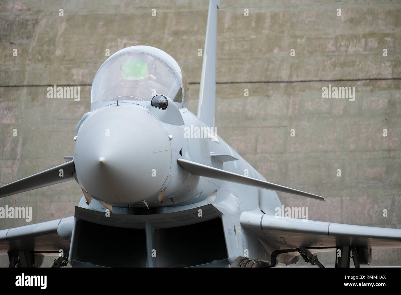 Front view of an RAF Tornado jet fighter at RAF Lossiemouth base, Moray ...