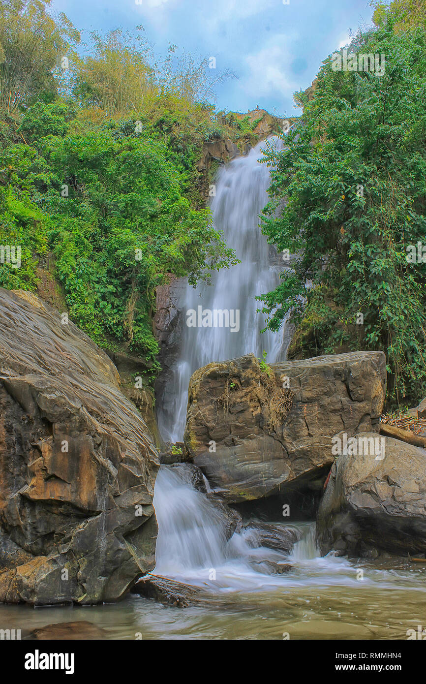 Waterfall in the jungle, Indonesia Stock Photo - Alamy