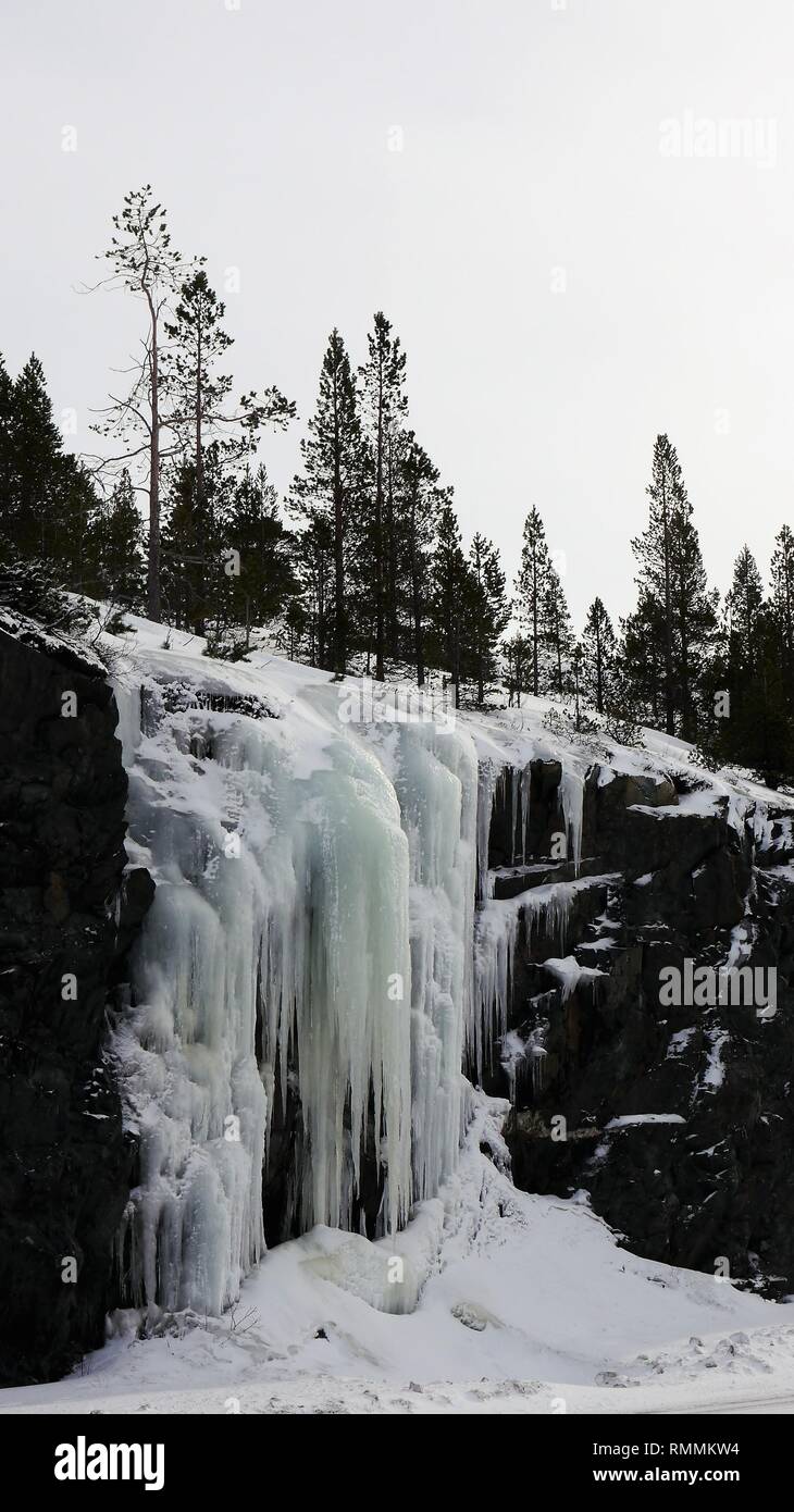 Arctic Frozen Waterfall, Norway Stock Photo - Alamy