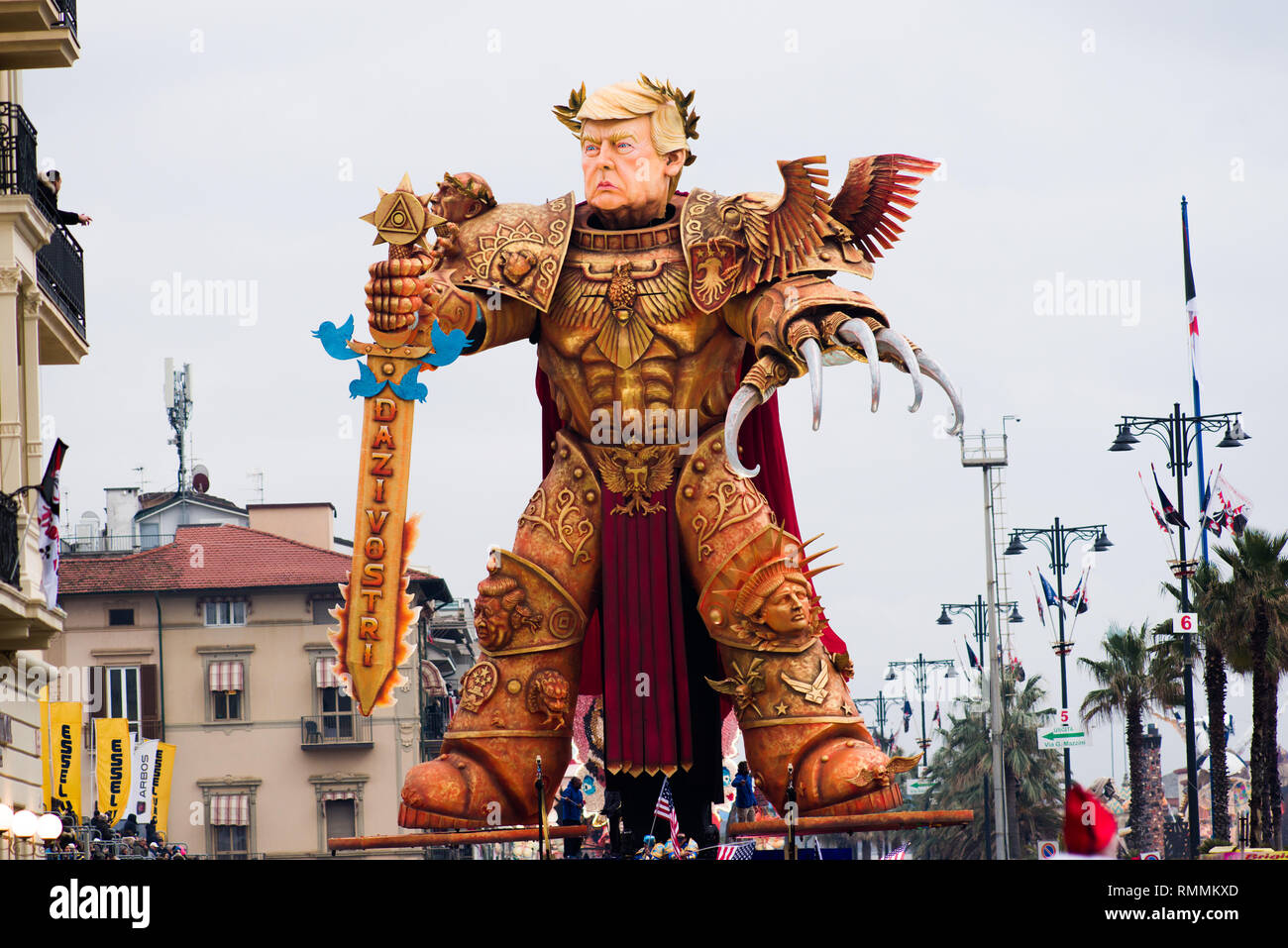VIAREGGIO,ITALY-09: A giant paper-mache called "dazi nostri " is ...
