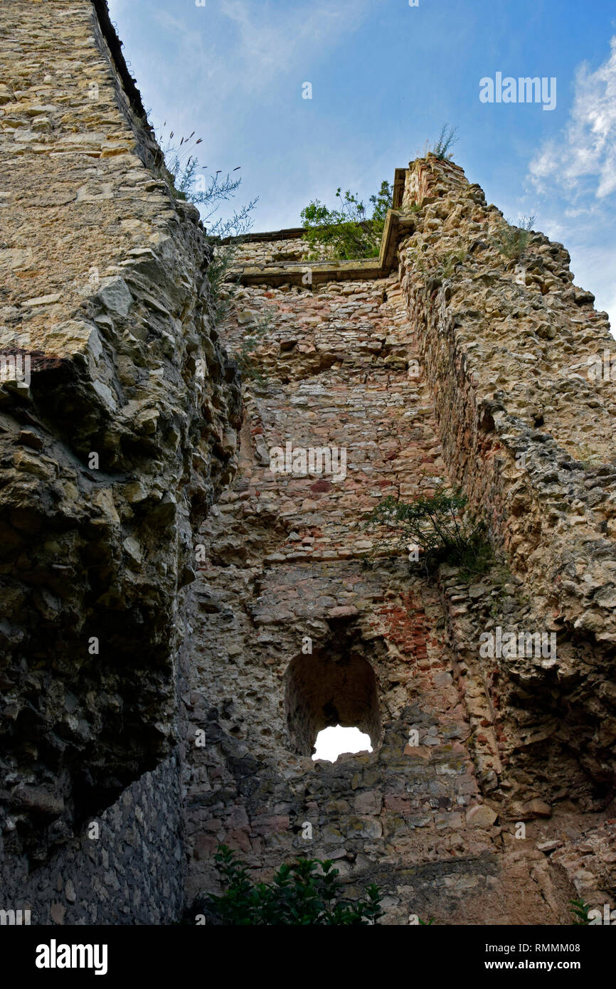 The ruins of a watch tower at the Almás castle (Almașului castle ...
