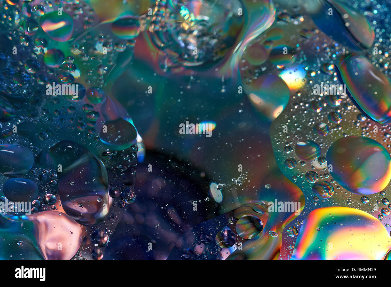 floating in the water abstract colorful oil drops Stock Photo - Alamy
