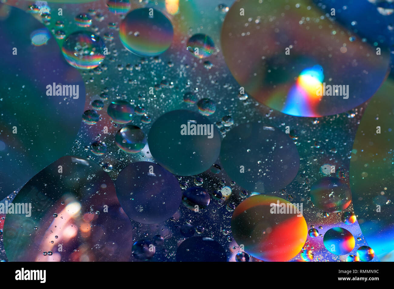 floating in the water abstract colorful oil drops Stock Photo - Alamy