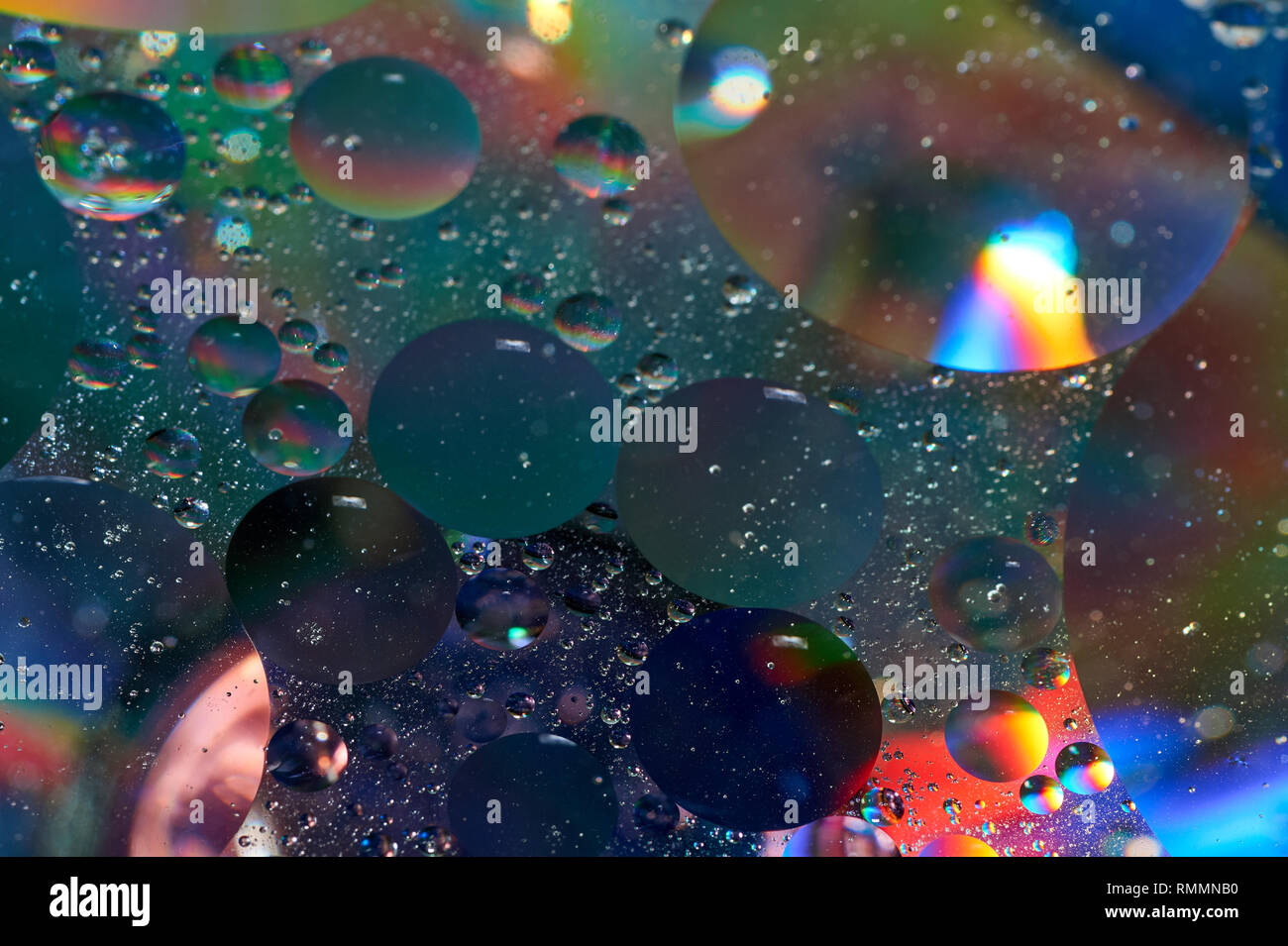 floating in the water abstract colorful oil drops Stock Photo - Alamy
