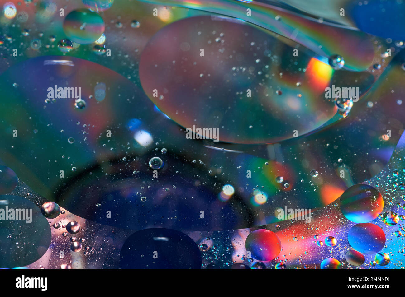 floating in the water abstract colorful oil drops Stock Photo - Alamy