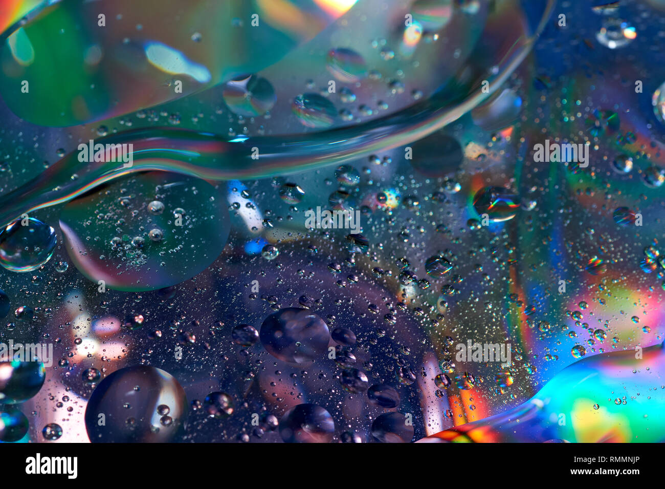 floating in the water abstract colorful oil drops Stock Photo - Alamy