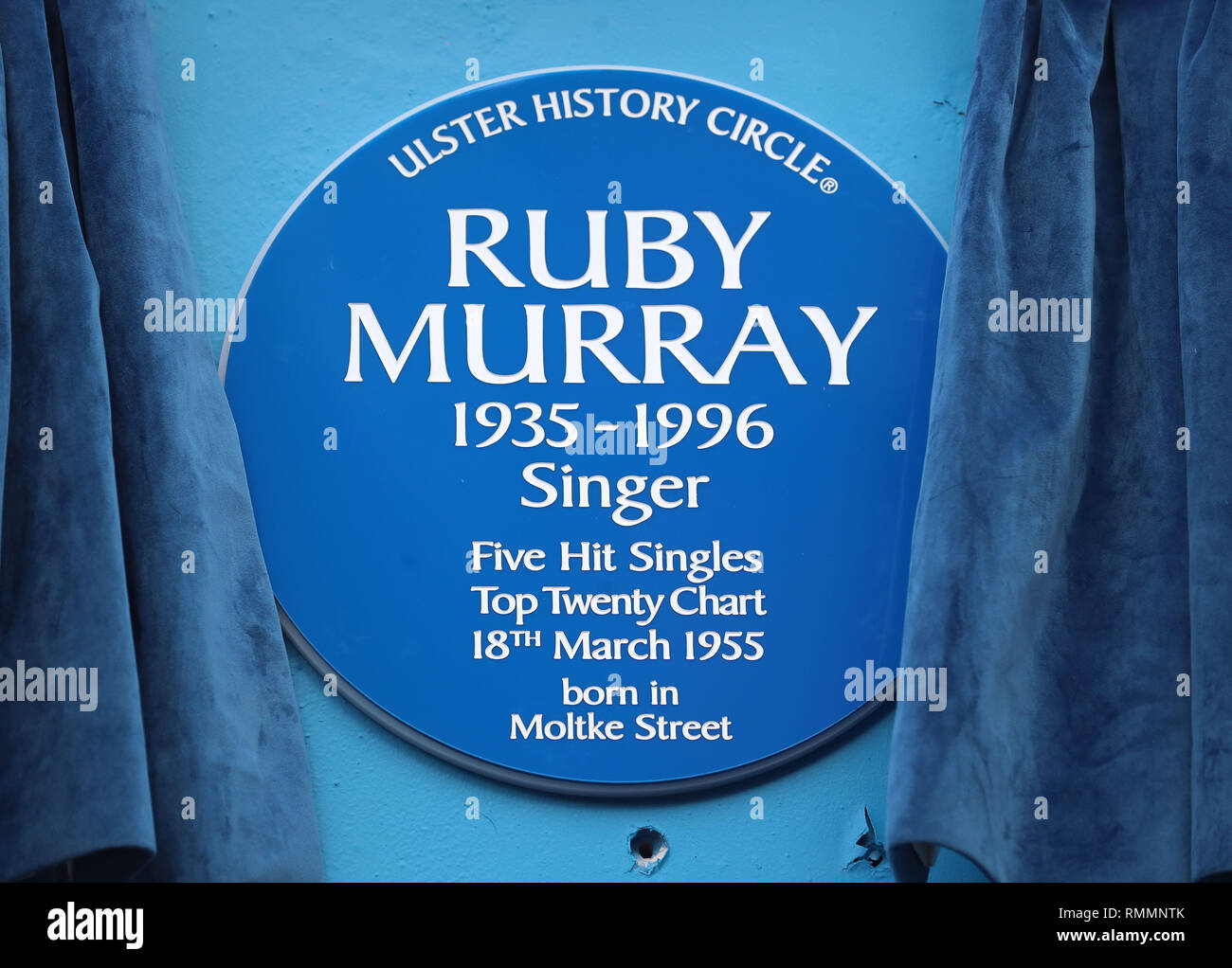 A blue plaque in honour of the celebrated singer Ruby Murray on the ...