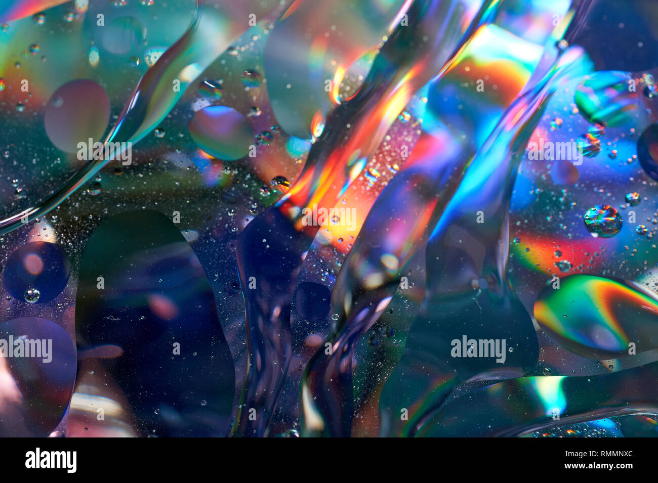 floating in the water abstract colorful oil drops Stock Photo - Alamy