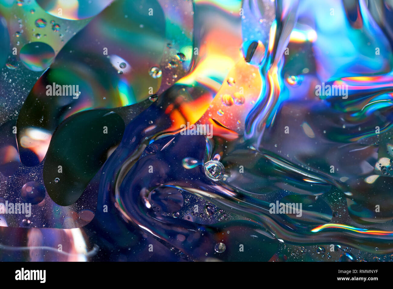 floating in the water abstract colorful oil drops Stock Photo - Alamy