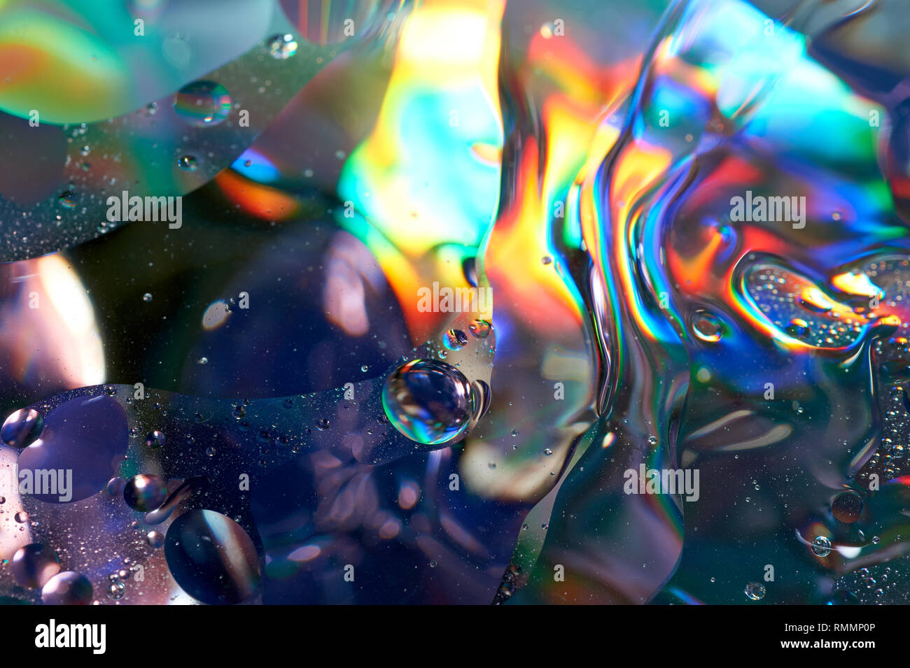 floating in the water abstract colorful oil drops Stock Photo - Alamy