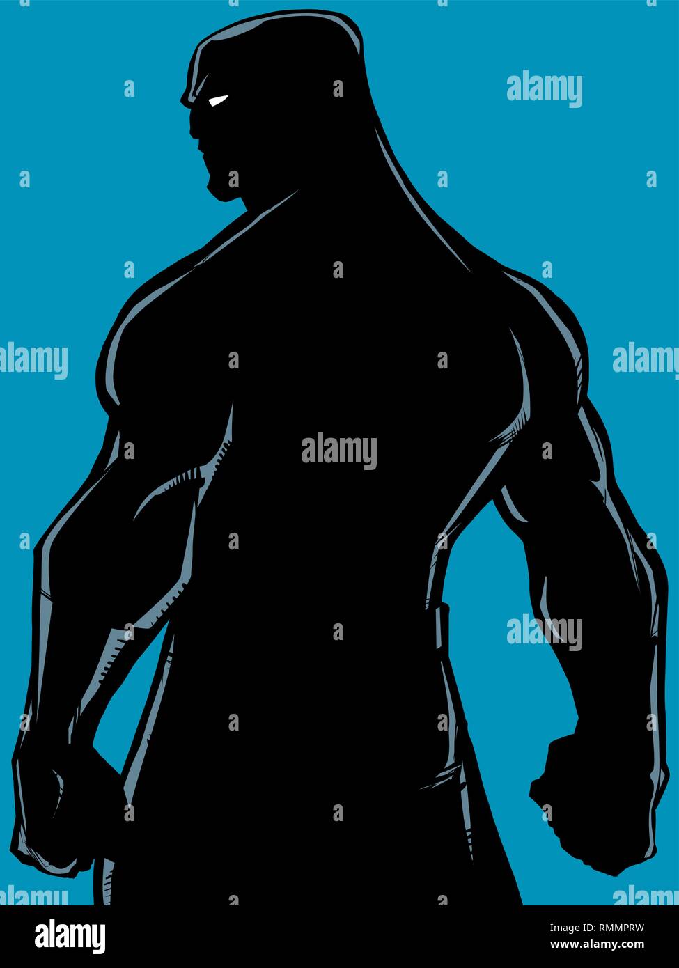 Superhero Back Battle Mode Silhouette Stock Vector Image & Art - Alamy