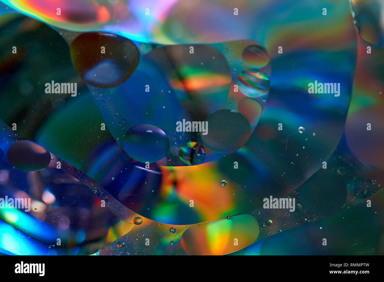 floating in the water abstract colorful oil drops Stock Photo - Alamy