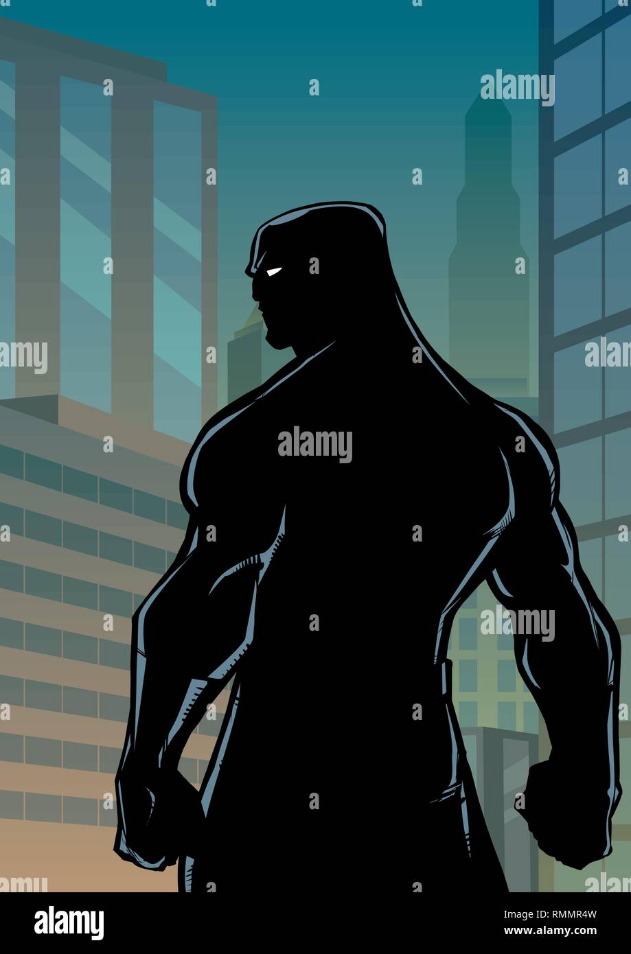Superhero Back No Cape City Silhouette Stock Vector Image & Art - Alamy