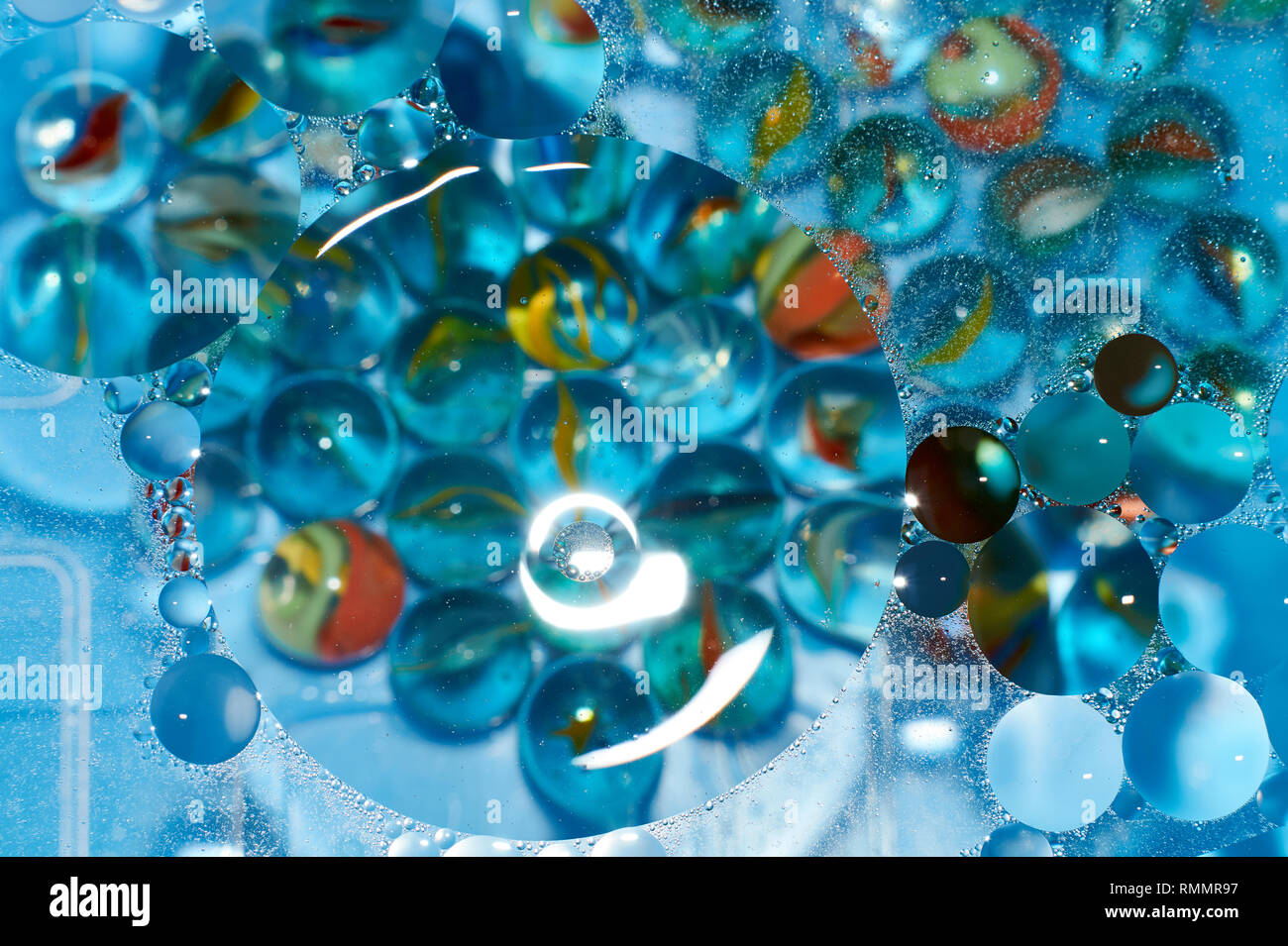 floating in the water abstract colorful oil drops Stock Photo - Alamy