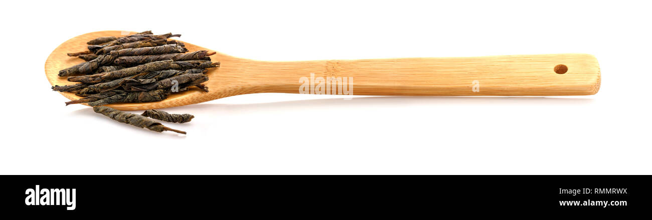 Green tea Kudin. Chinese high-quality premium tea. Isolated on white ...