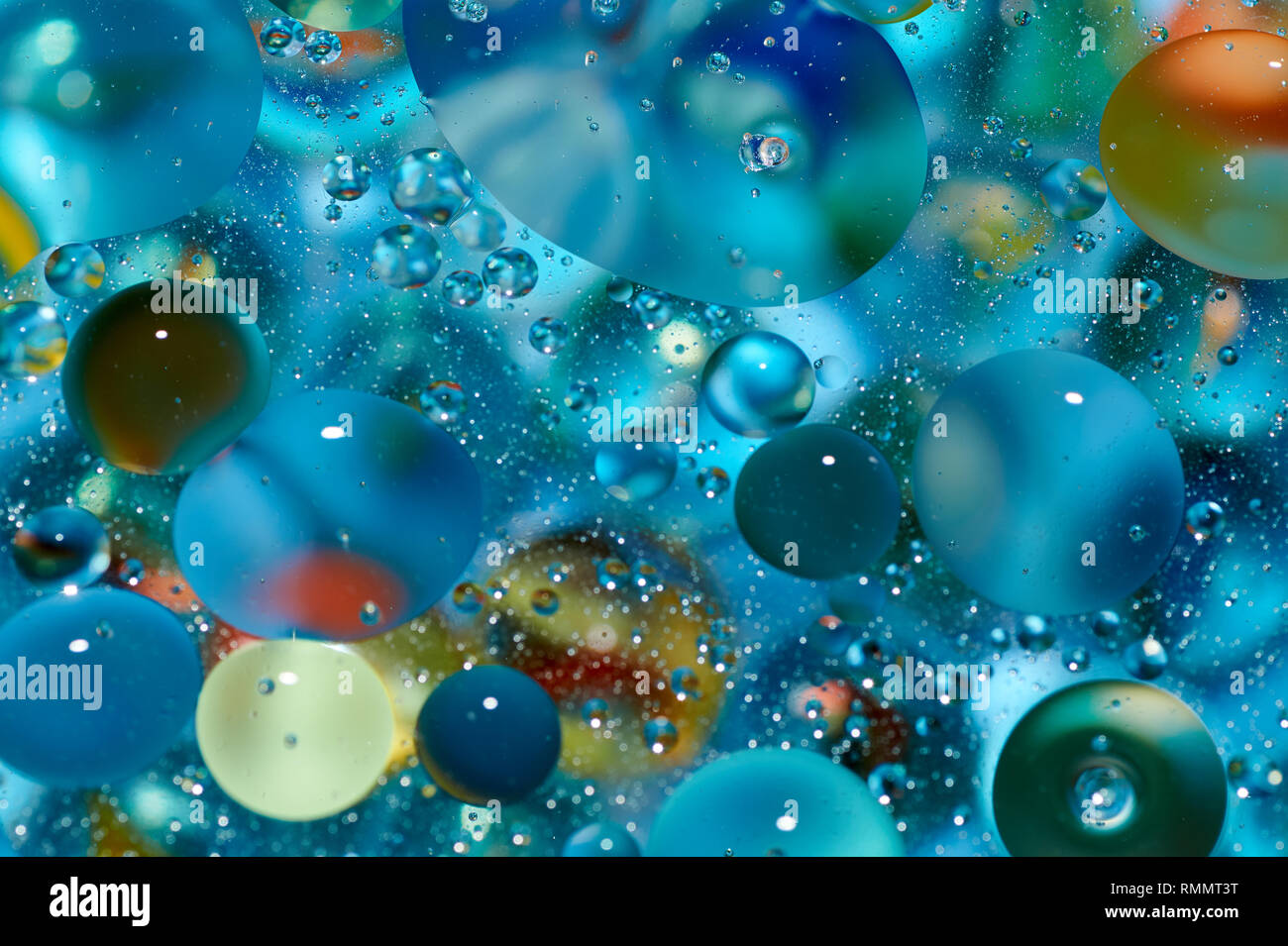 floating in the water abstract colorful oil drops Stock Photo - Alamy