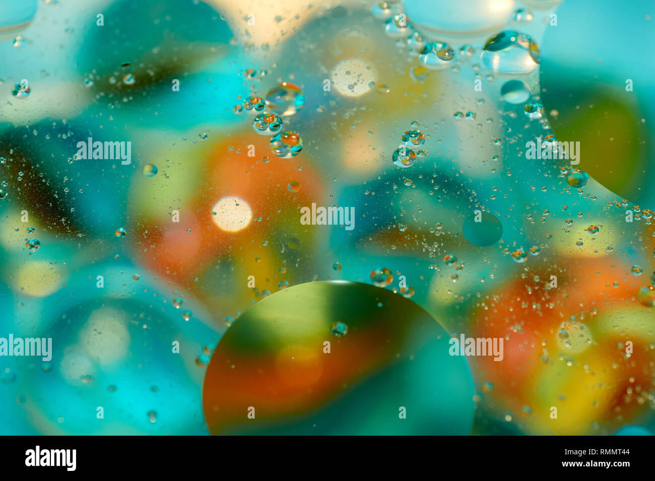 floating in the water abstract colorful oil drops Stock Photo - Alamy