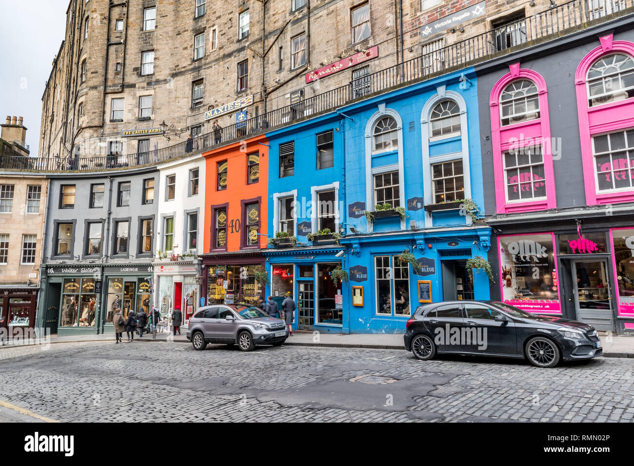 picturesque colorful shops in Victoria Street in the Oldtown of ...