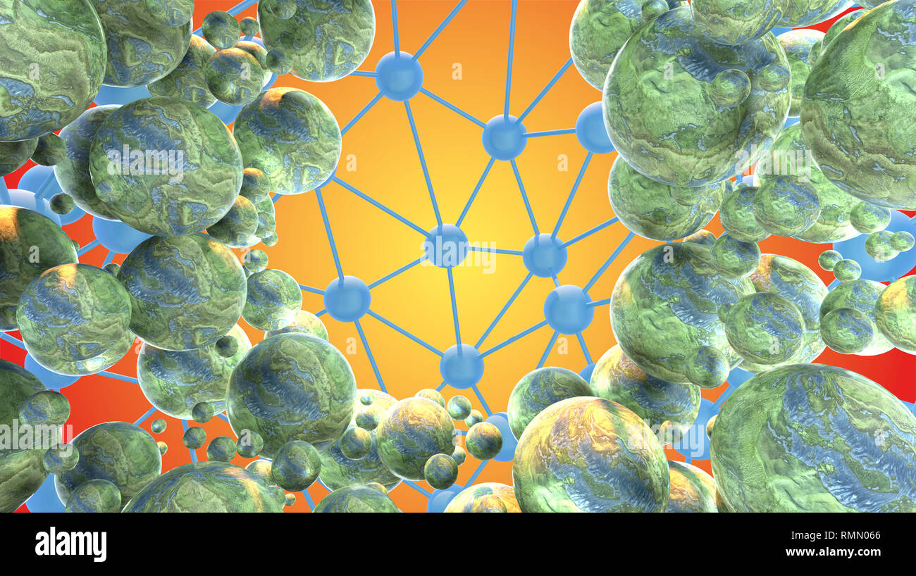 Abstract 3D a background from multi-colored full-spheres of the various ...