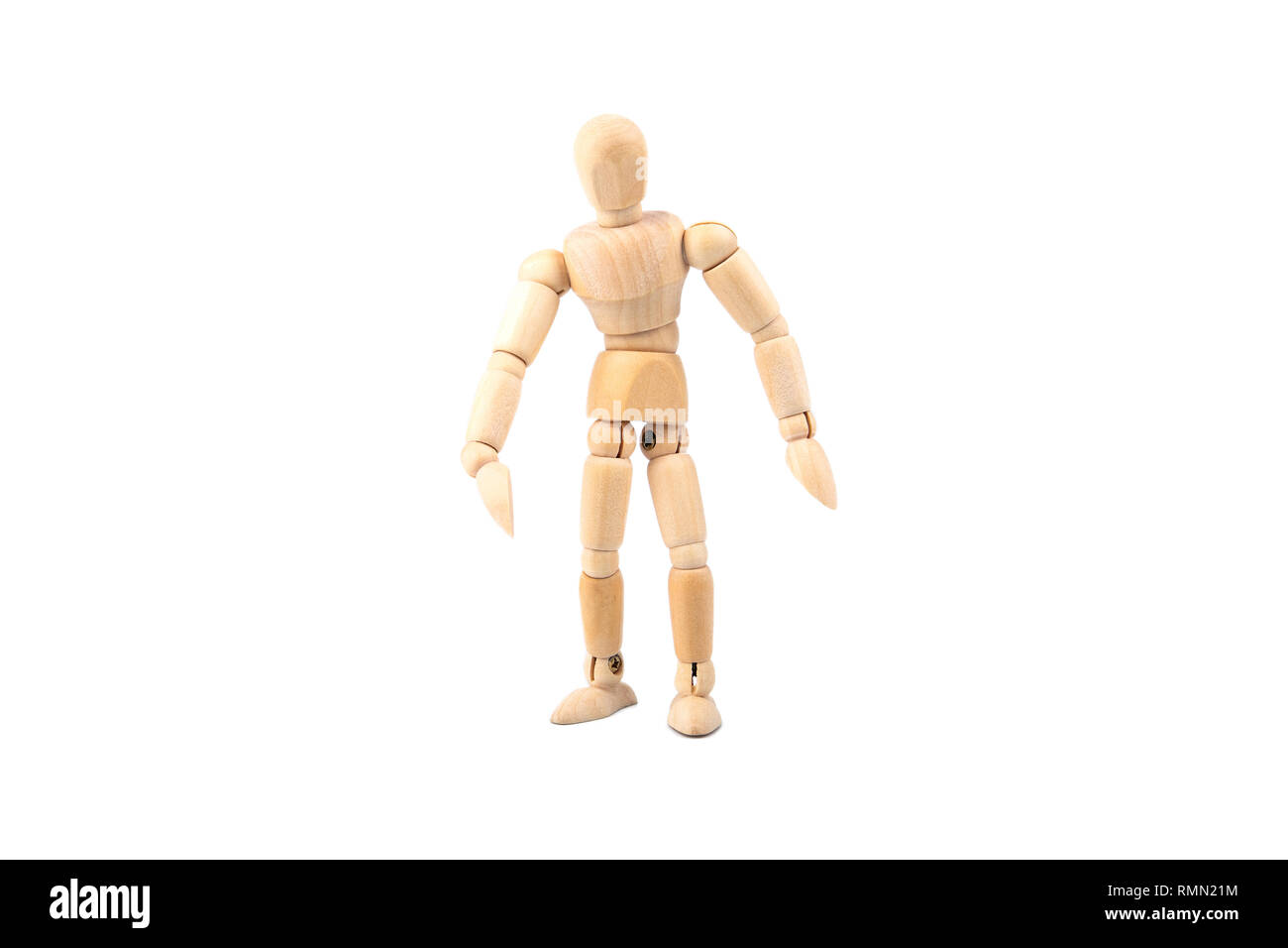 wooden human model on a white background Stock Photo - Alamy