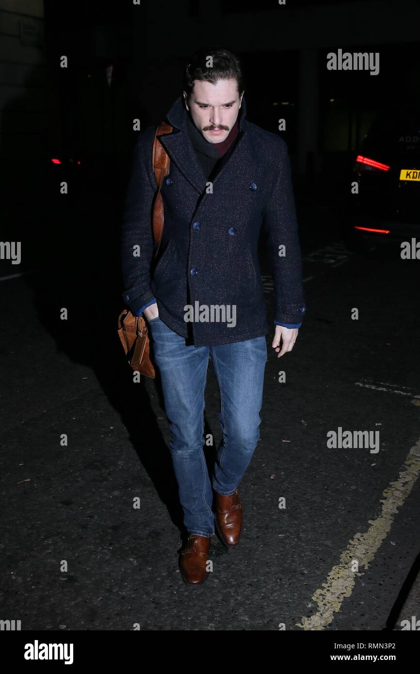 Kit Harington arriving at the studios of Radio 2 for a radio interview ...
