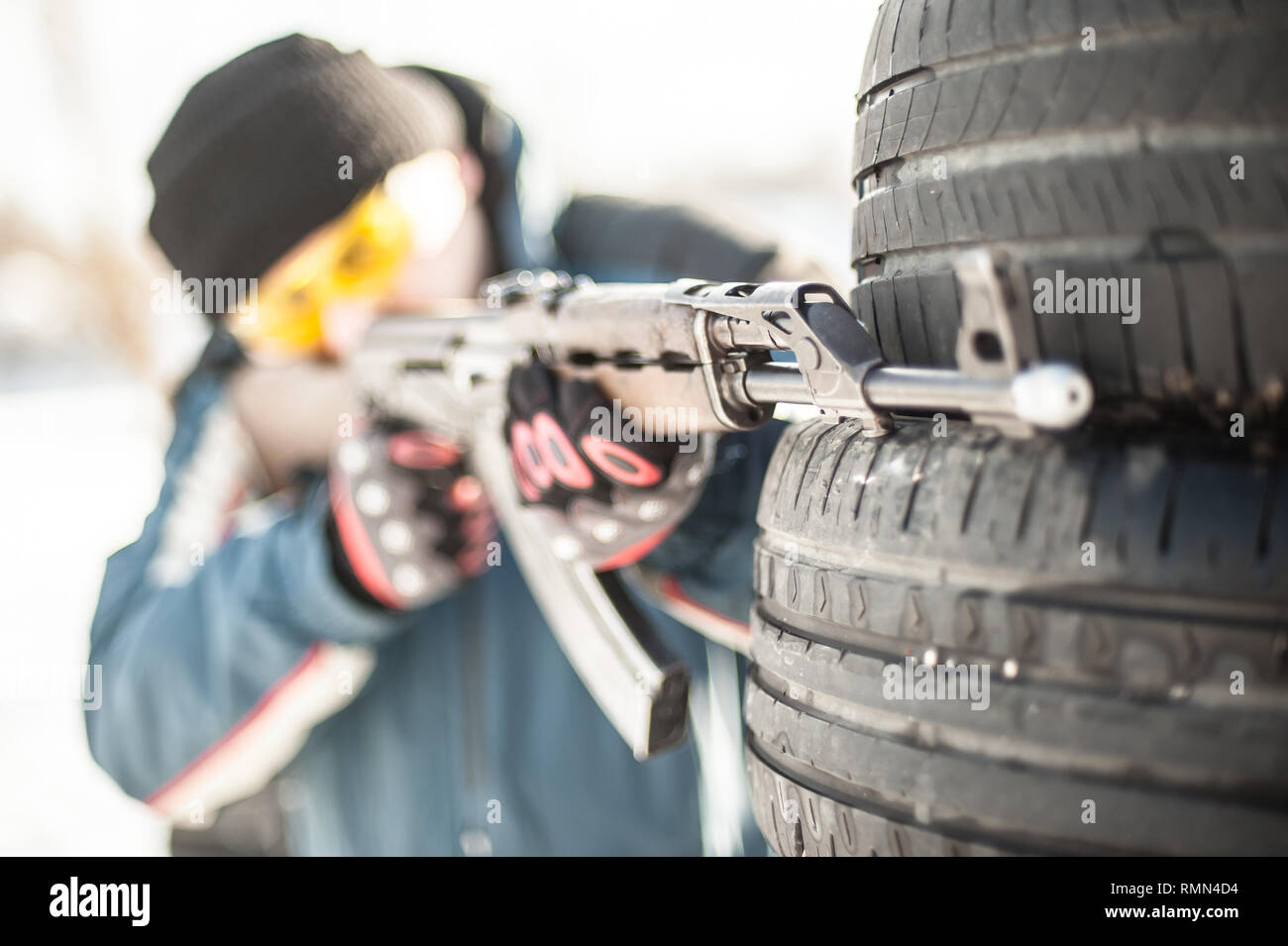 Rifle combat shooting training from behind and around cover or ...