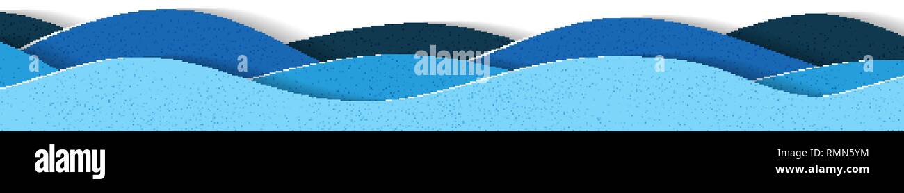 Water waves background with copy space. Abstract multilayered cartoon ...