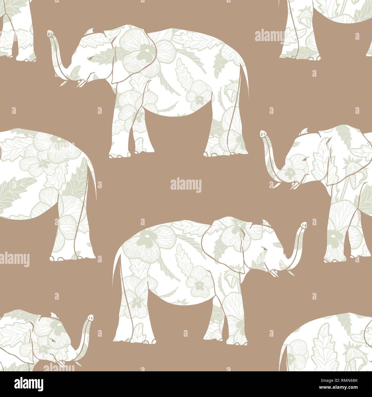 Elephant pattern wallpaper hi-res stock photography and images - Alamy