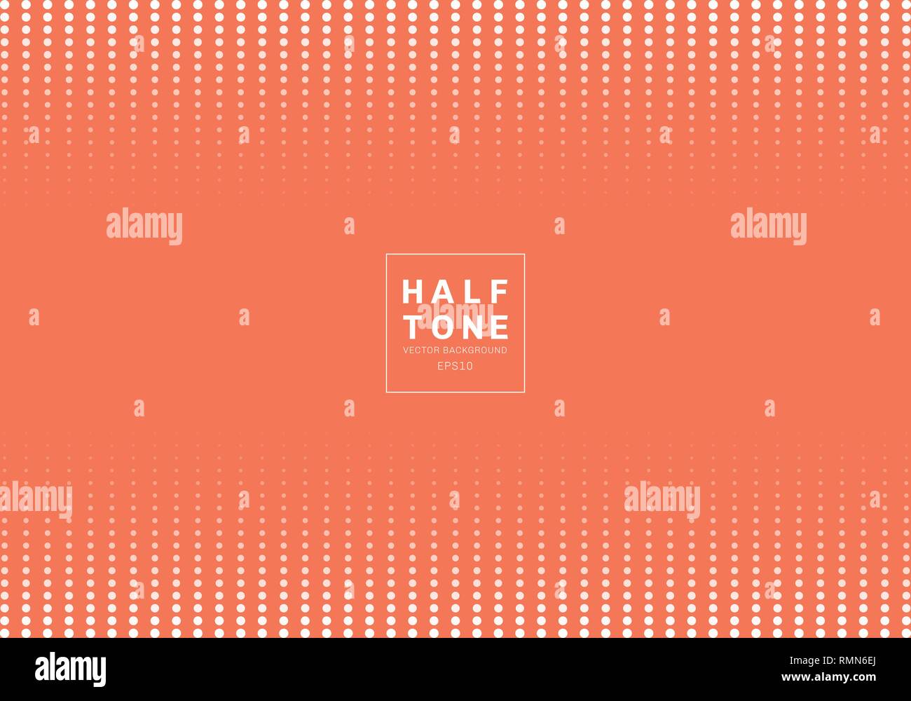 Abstract of white dot pattern halftone design concept orange background ...