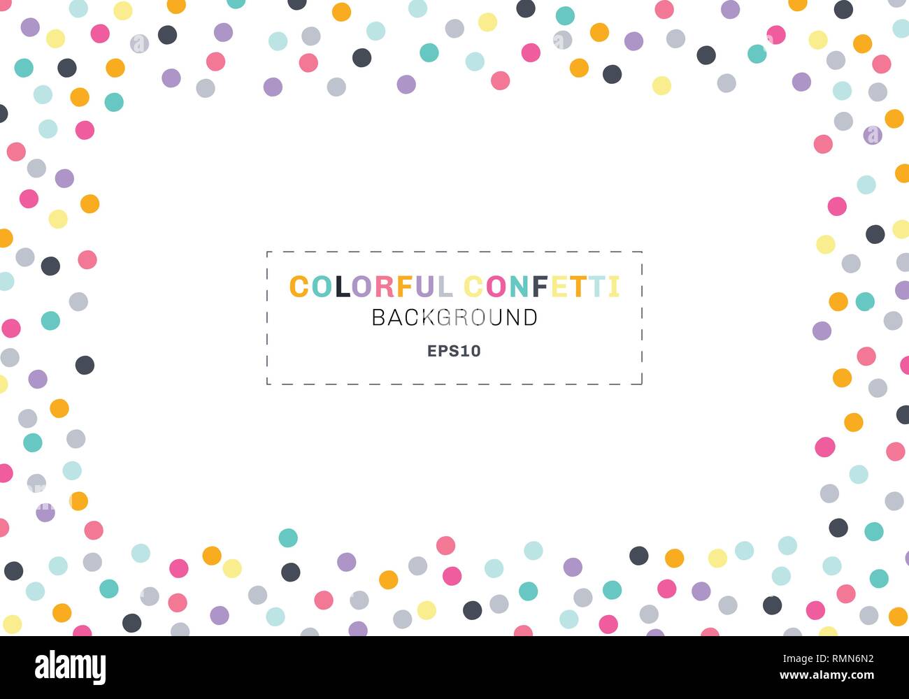 Colorful confetti frame on Stock Vector Images - Alamy