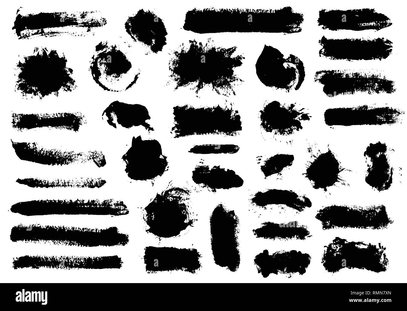 Brush strokes set vector painted isolated objects Stock Vector Image & Art - Alamy