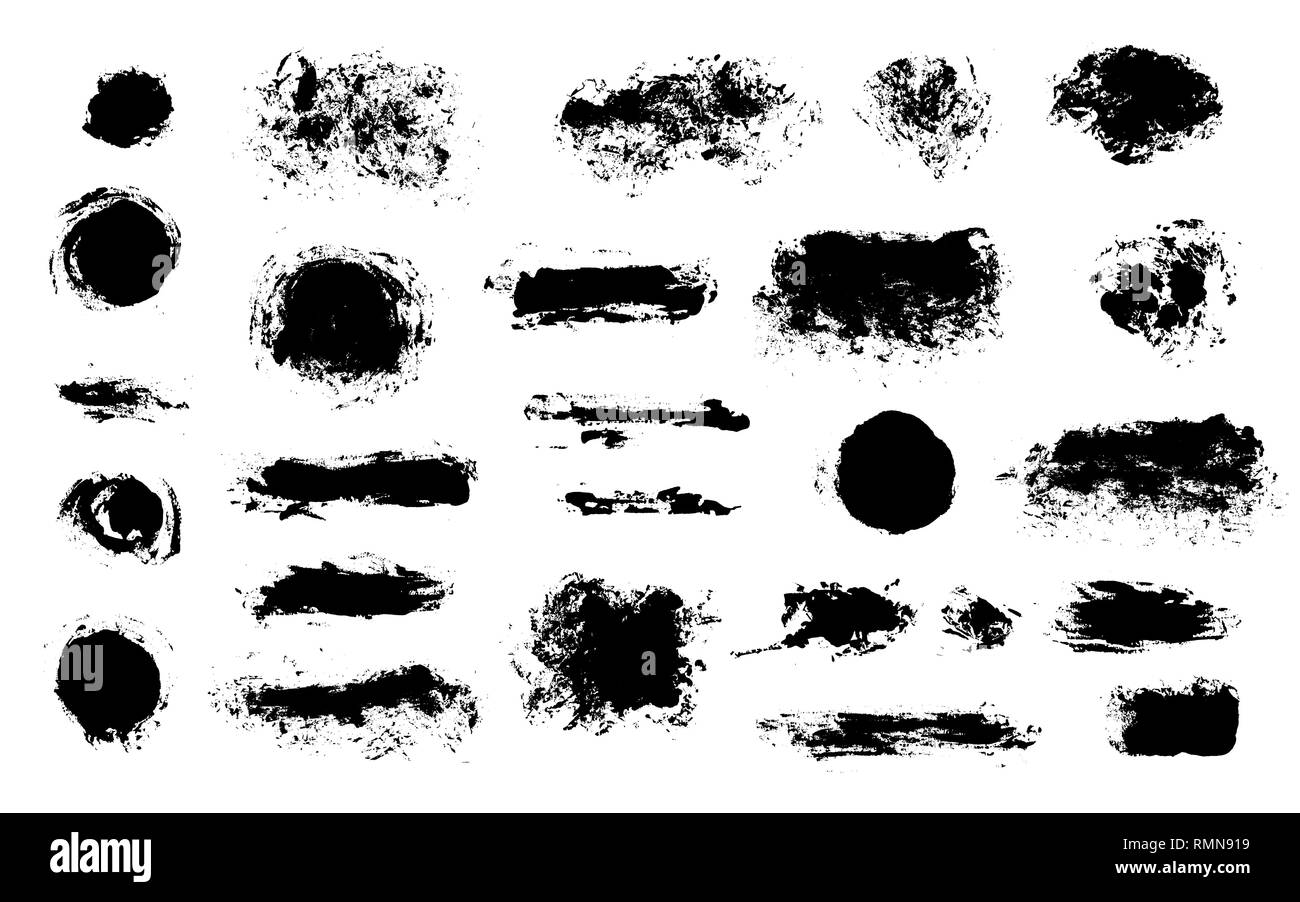 Brush strokes set vector painted isolated objects Stock Vector Image & Art - Alamy