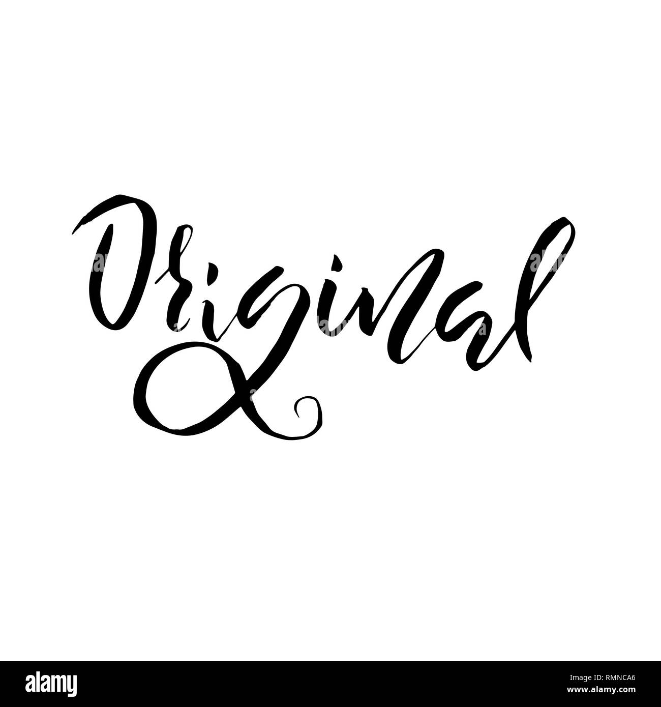 Original. Modern dry brush lettering. Vector illustration Stock Vector ...