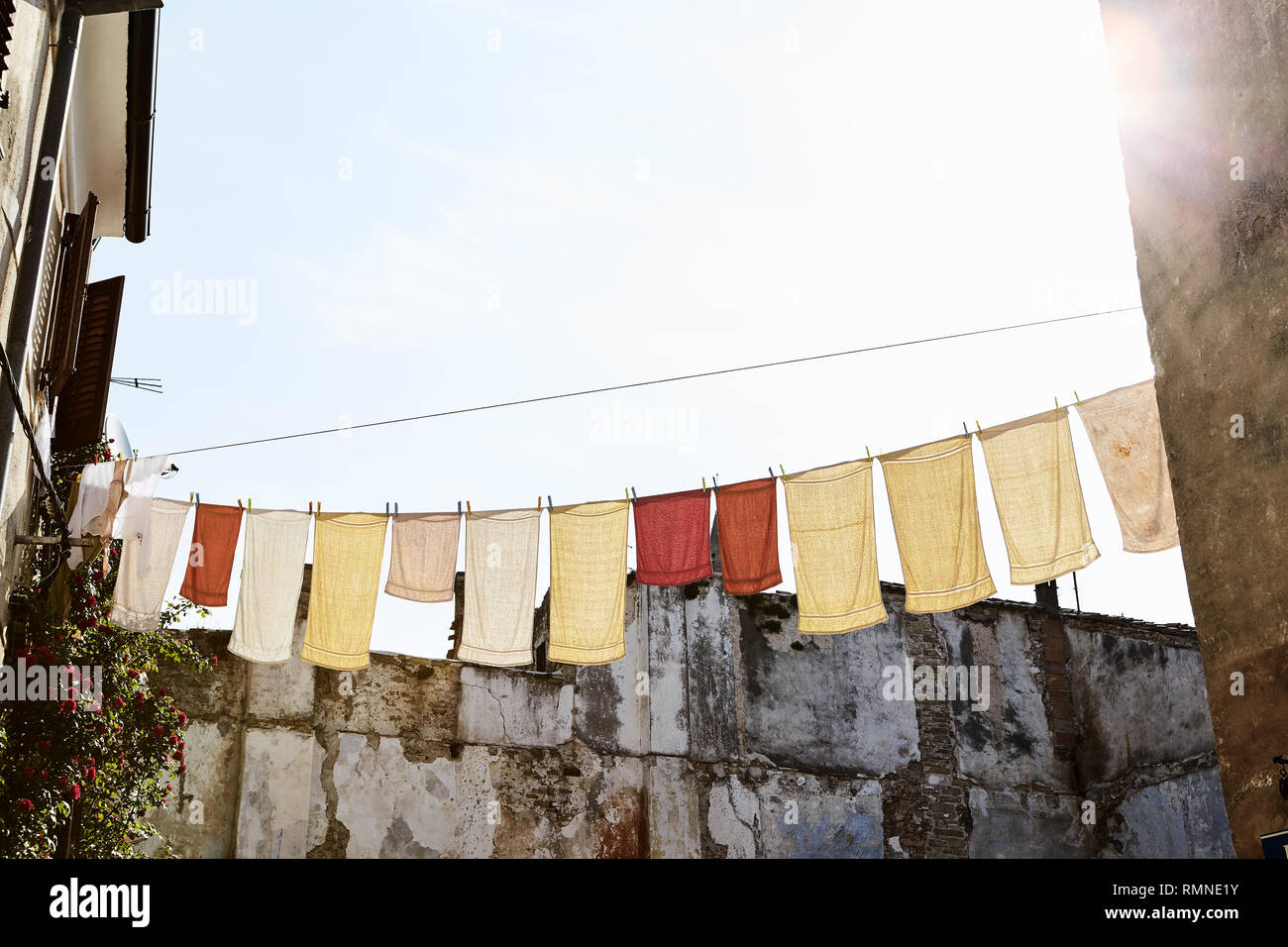 Sunny day drying clothes hi-res stock photography and images - Alamy