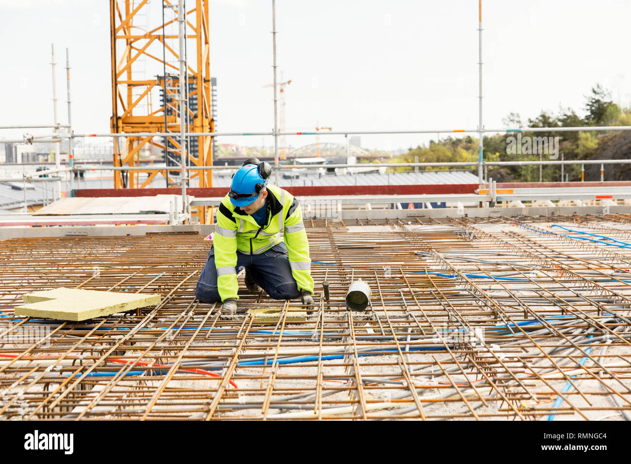 Builder at work Stock Photo - Alamy