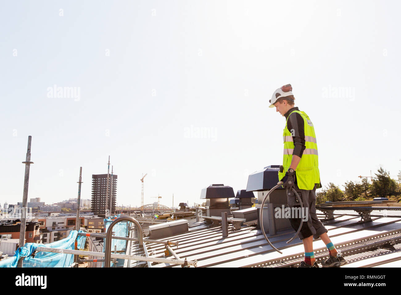 Builder at work Stock Photo - Alamy
